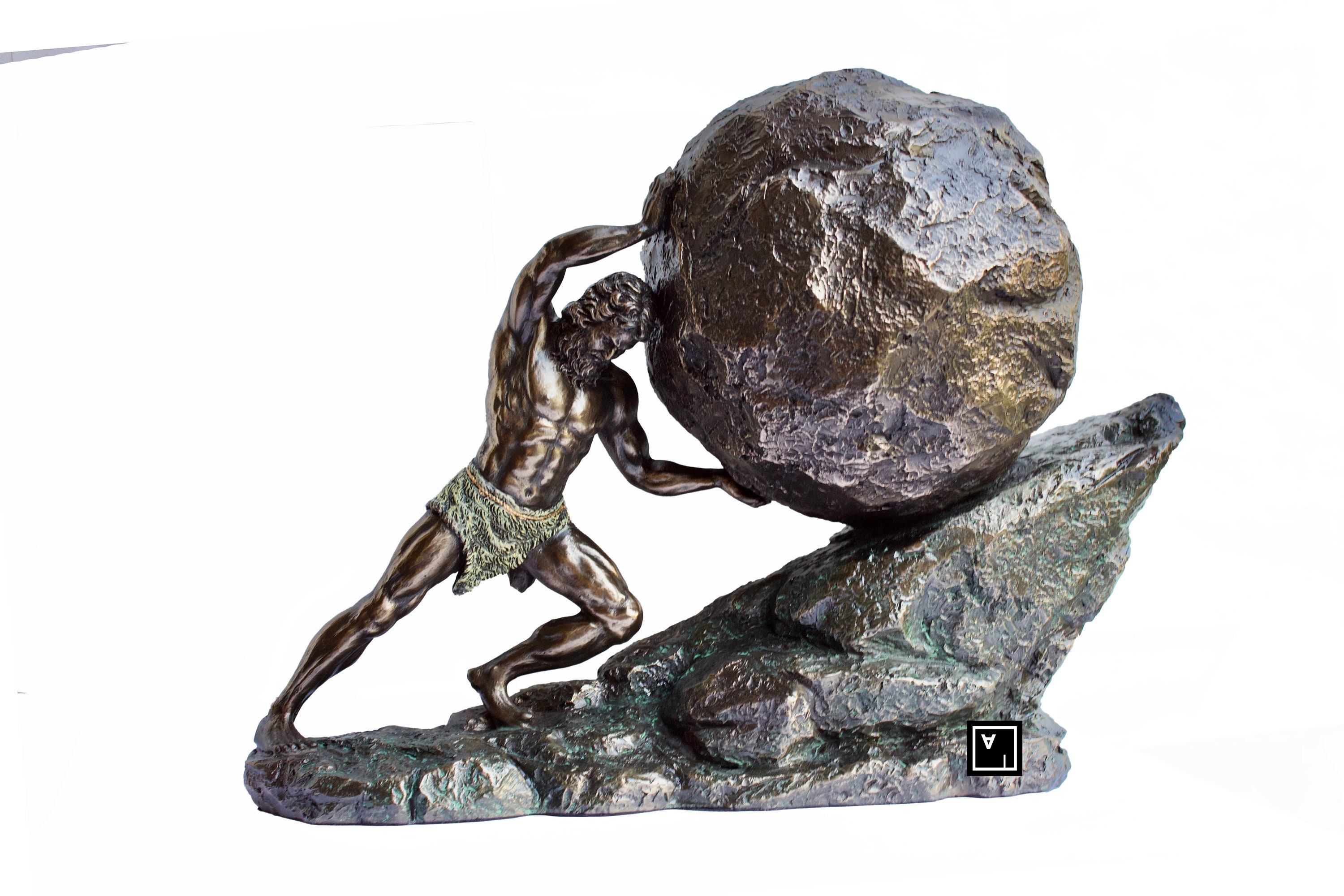 Sisyphus Statue.sisyphus Who Pushes the Eternal Boulder. - Etsy UK