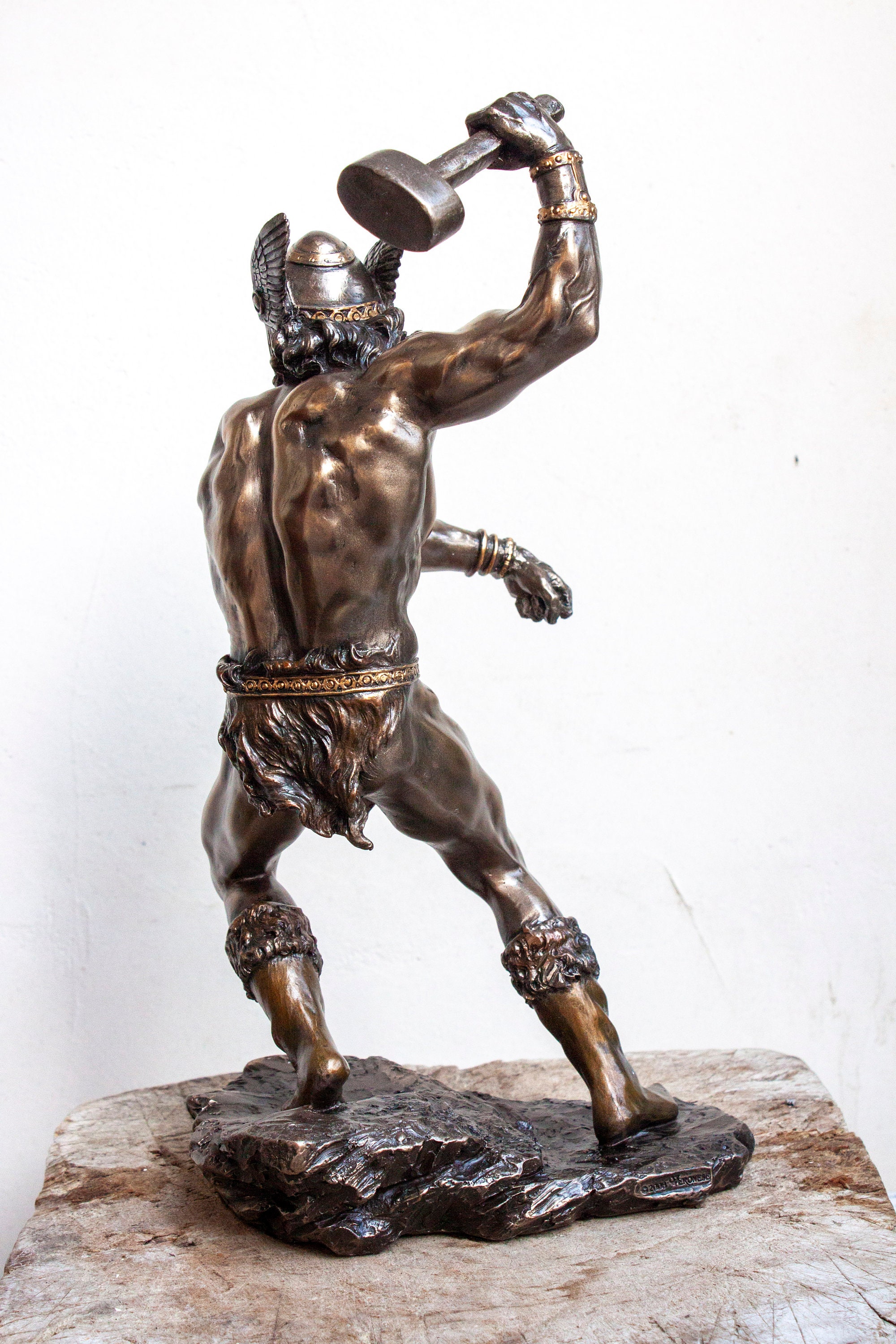 Thor Statue Figurine.thor Bronzed Sculpture.norse Gods | Etsy