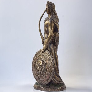 Apollo Roman Greek God With Shield and Bow Bronzed Statue Figurine - Etsy