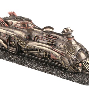 Steampunk Armored Locomotive Statue – Intricately Designed Retro ...
