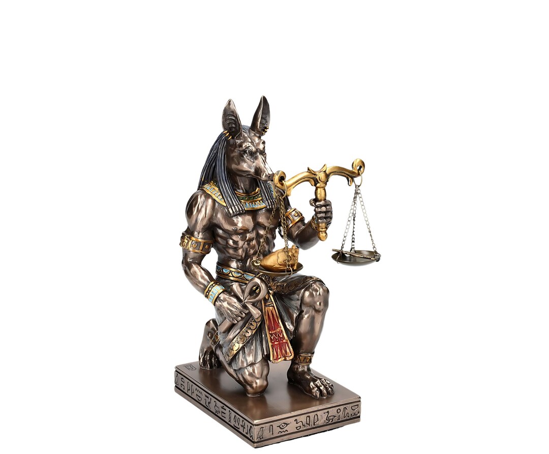 Anubis Statue Kneeling - Scale With Heart and Feather - Etsy