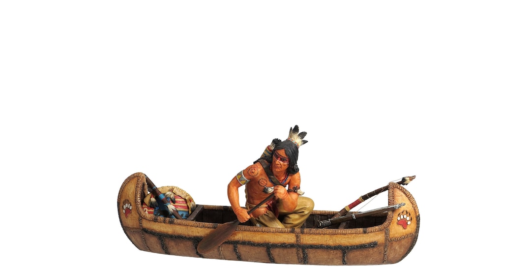 Native American Riding Canoe. Native American Riding Dugout Canoe - Etsy