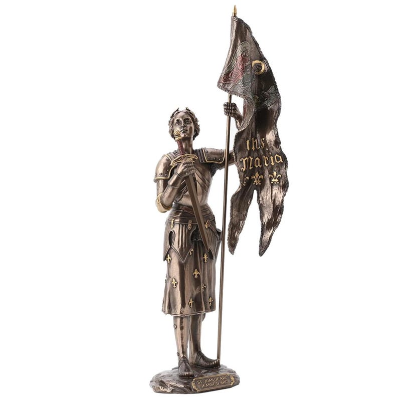 St. Joan of Arc Statue: Hand-painted Cold Cast Bronze Sculpture - Etsy