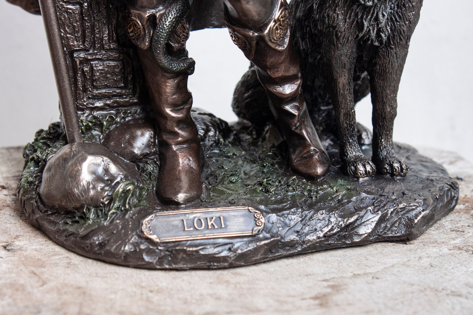 Bronzed Loki Norse God Figurine Statue Sculpture Viking 36cm | Etsy