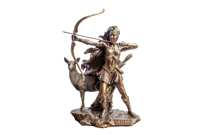Artemis Bronzed Figurine Statue. Greek Goddess Statue.greek - Etsy