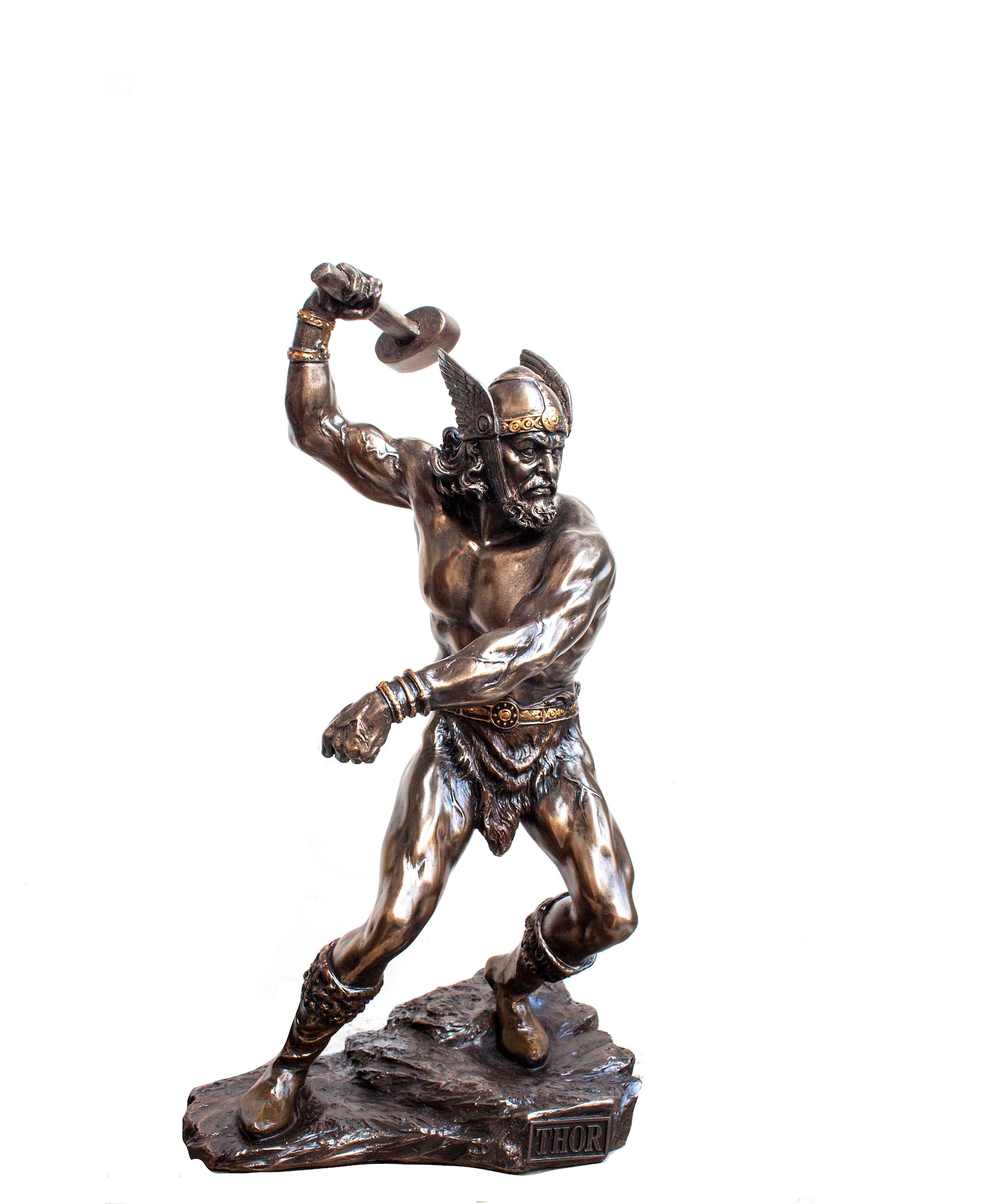 Thor Statue Figurine.thor Bronzed Sculpture.norse Gods - Etsy
