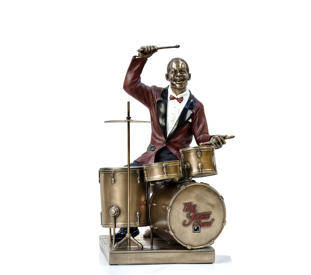 Jazz Band Drummer. Drum Player Statue. Drummer Sculpture - Etsy