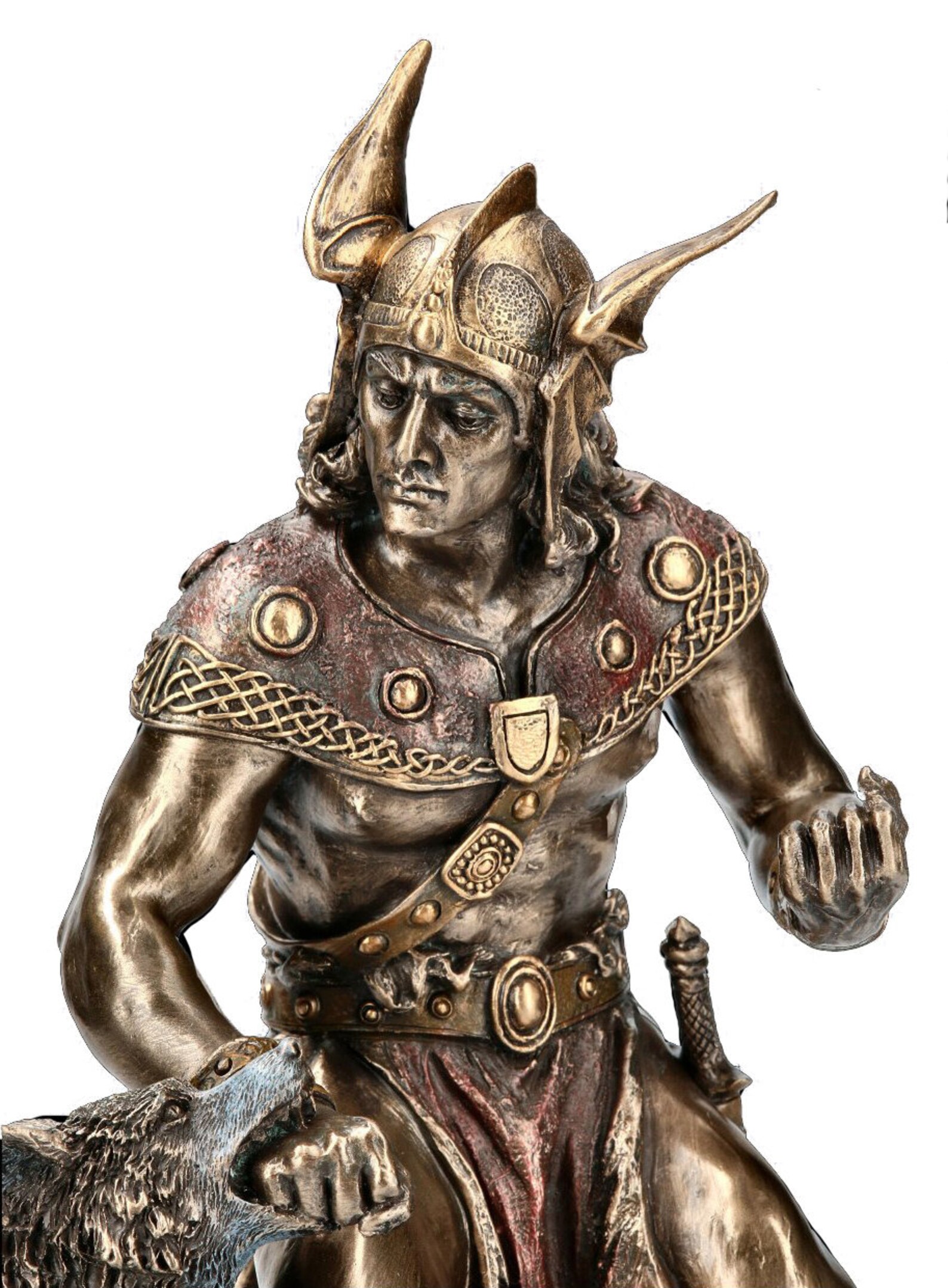 Tyr Battleing Fenrir Bronzed Norse God Statue Figurine.norse | Etsy