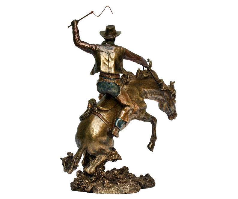 Cowboy Statue Figurine.wild Rodeo Ride. the Bronco Buster | Etsy