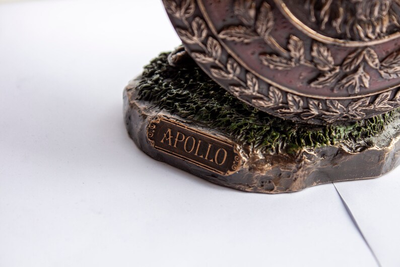 Apollo Roman Greek God With Shield and Bow Bronzed Statue - Etsy