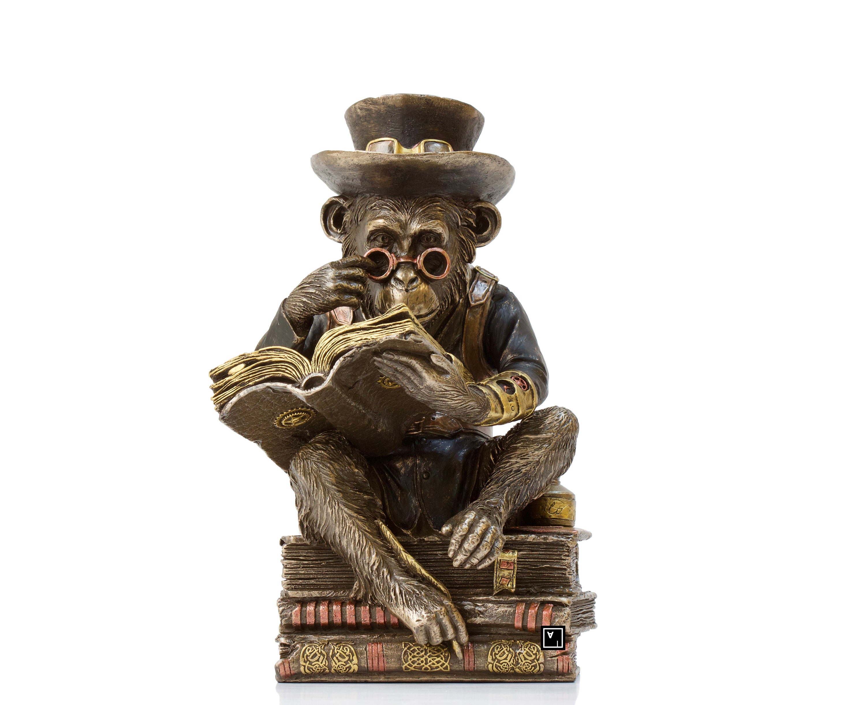 Steampunk Chimpanzee Professor Statue.steampunk Chimpanzee | Etsy