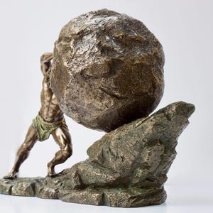 Sisyphus Statue.sisyphus Who Pushes the Eternal Boulder. - Etsy