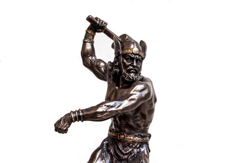 Thor Statue Figurine.thor Bronzed Sculpture.norse Gods - Etsy