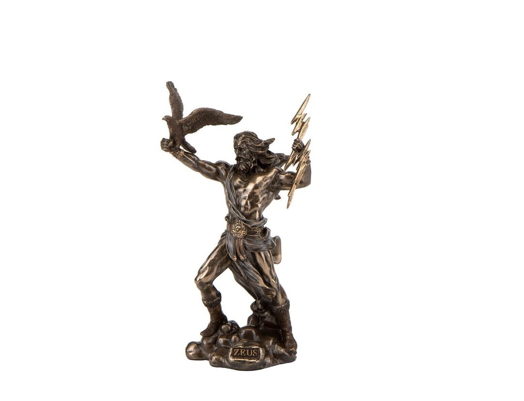 Greek God Zeus Holding Thunder and Eagle - Etsy