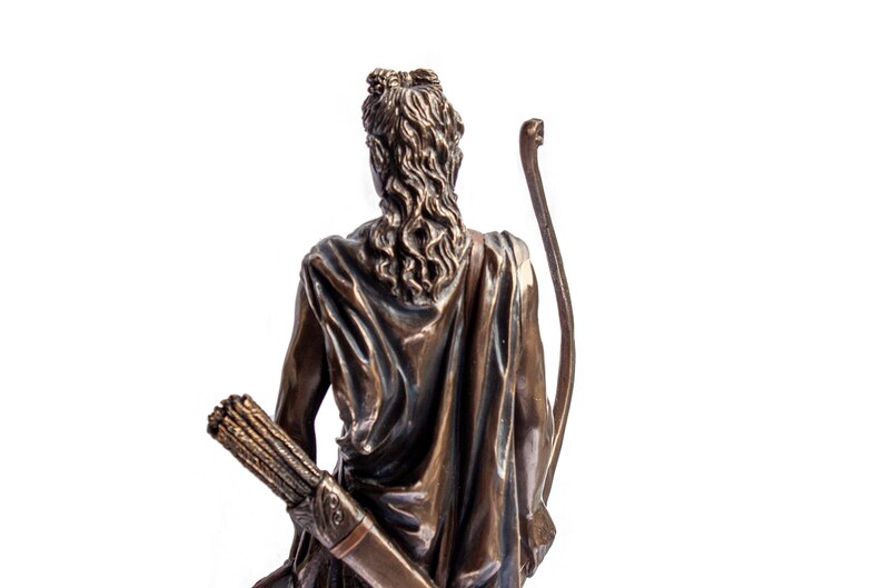 Apollo Roman Greek God With Shield and Bow Bronzed Statue - Etsy