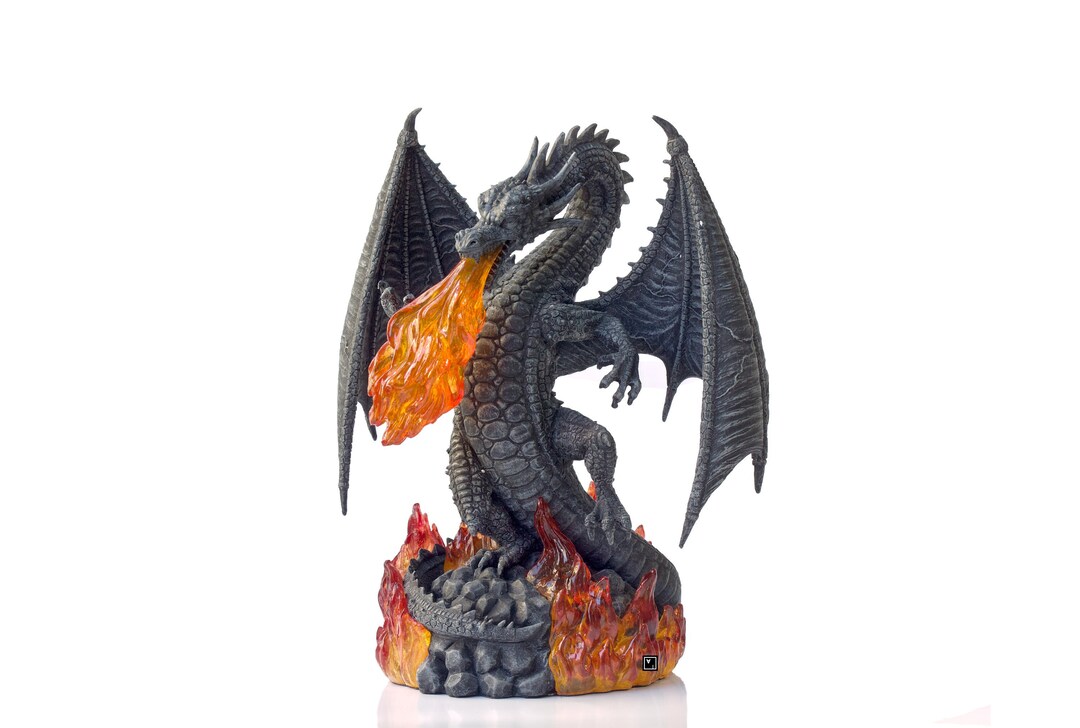 Fire Breathing Dragon Sculpture. Fantasy Dragon Figurine - Etsy