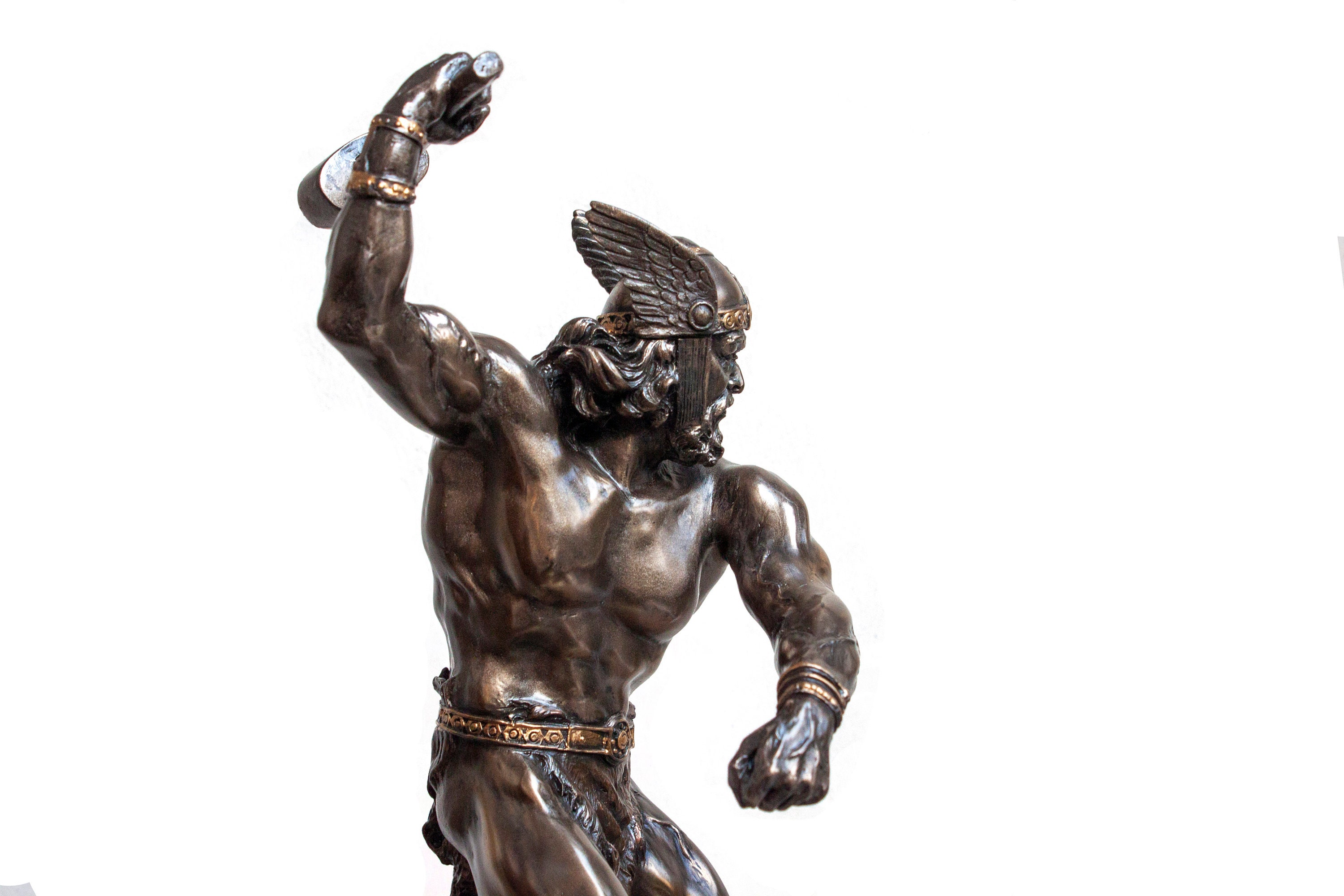 Thor Statue Figurine.thor Bronzed Sculpture.norse Gods | Etsy