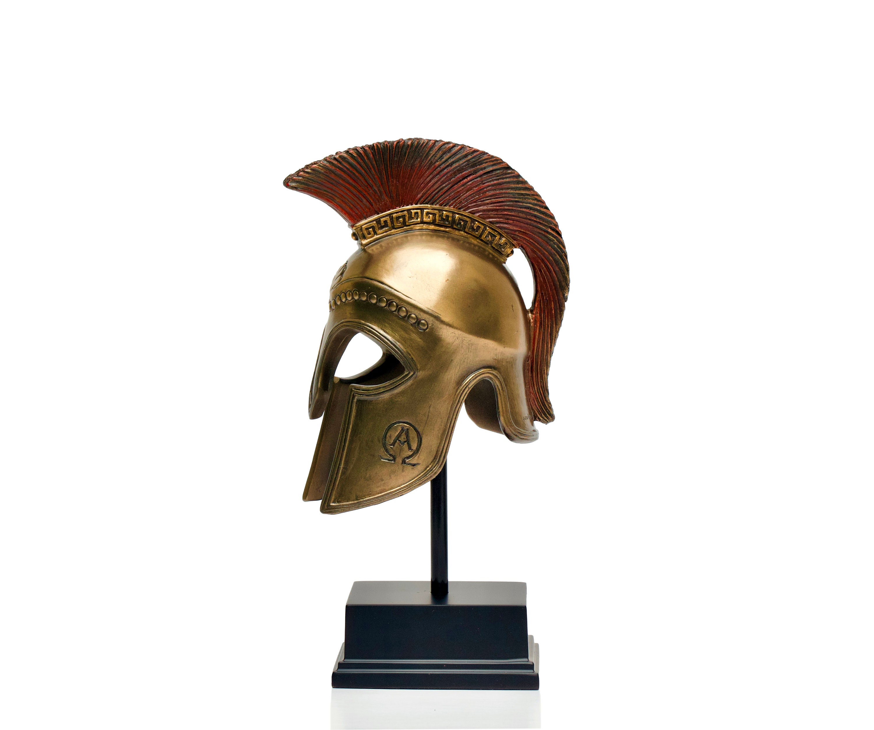Greek Hoplite Helmet With Stand.spartan Helmet - Etsy