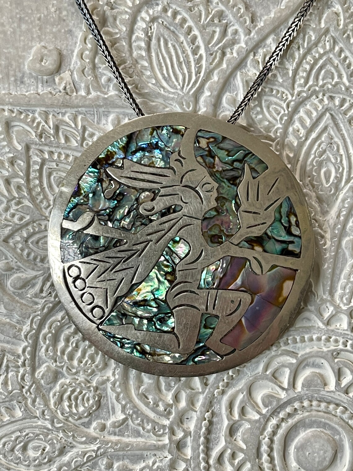 Mexican Mayan Aztec Warrior Sterling Silver and Abalone | Etsy