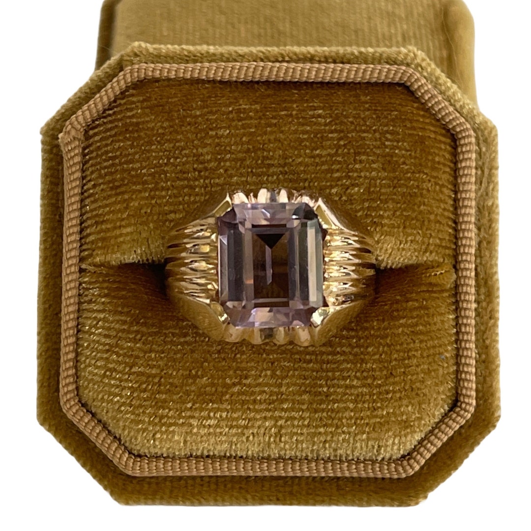 Amethyst Signet Ring 10k Yellow Gold Light Purple Gemstone Ring Sz 10 1 ...