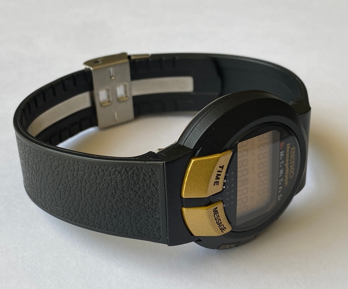 Rare Vintage Seiko Receptor Message Watch Black & Gold Tone - Etsy