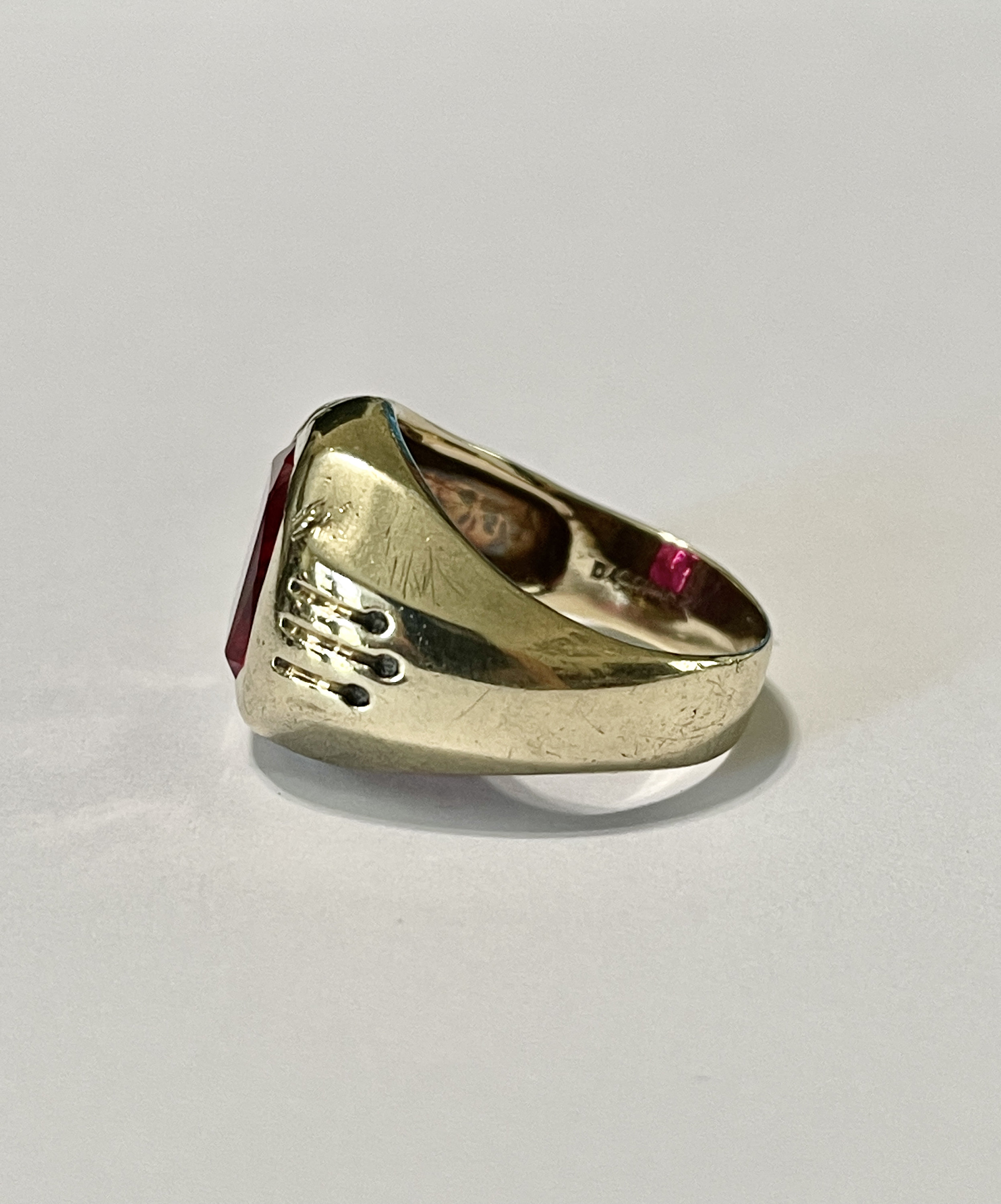 Ruby Ring Vintage Dason 10k yellow Gold Men's Red | Etsy