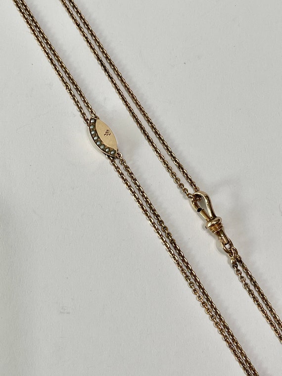 Antique Lorgnette Chain - Edwardian Gold Filled /10k … - Gem