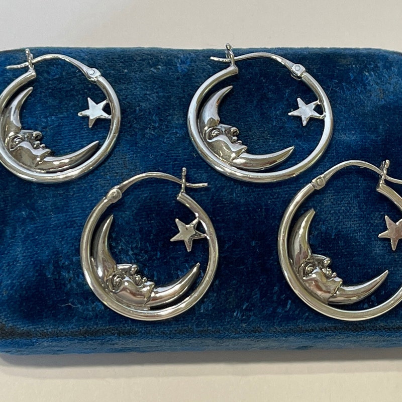 Moon Hoop Earring - Etsy
