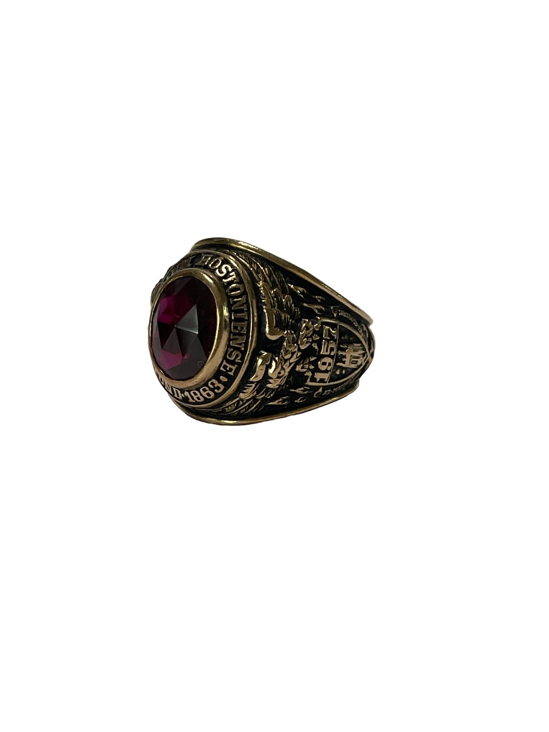 Boston College 10k Yellow Gold 1957 Class Ring "collegium BOSTONIENSE ...