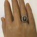 Letter h Ring Retro Era 14k White Gold Genuine Onyx Old English Initial ...