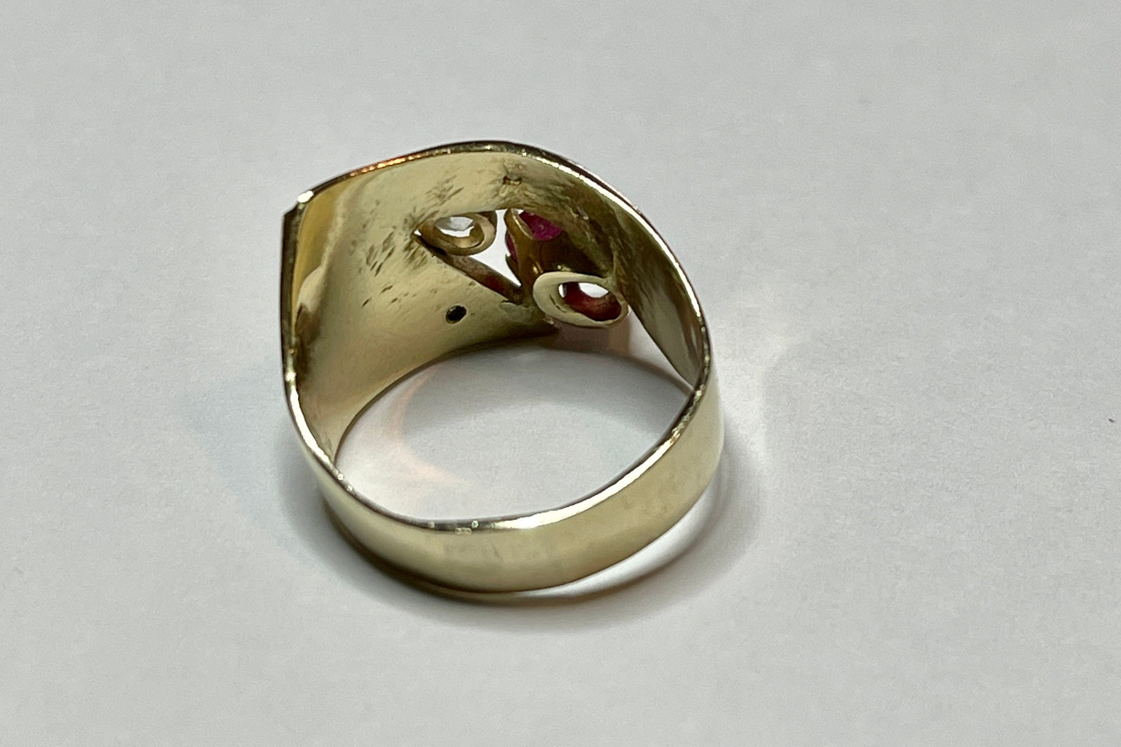 Genuine Ruby & Diamond Retro Cocktail Ring Vintage 14k - Etsy