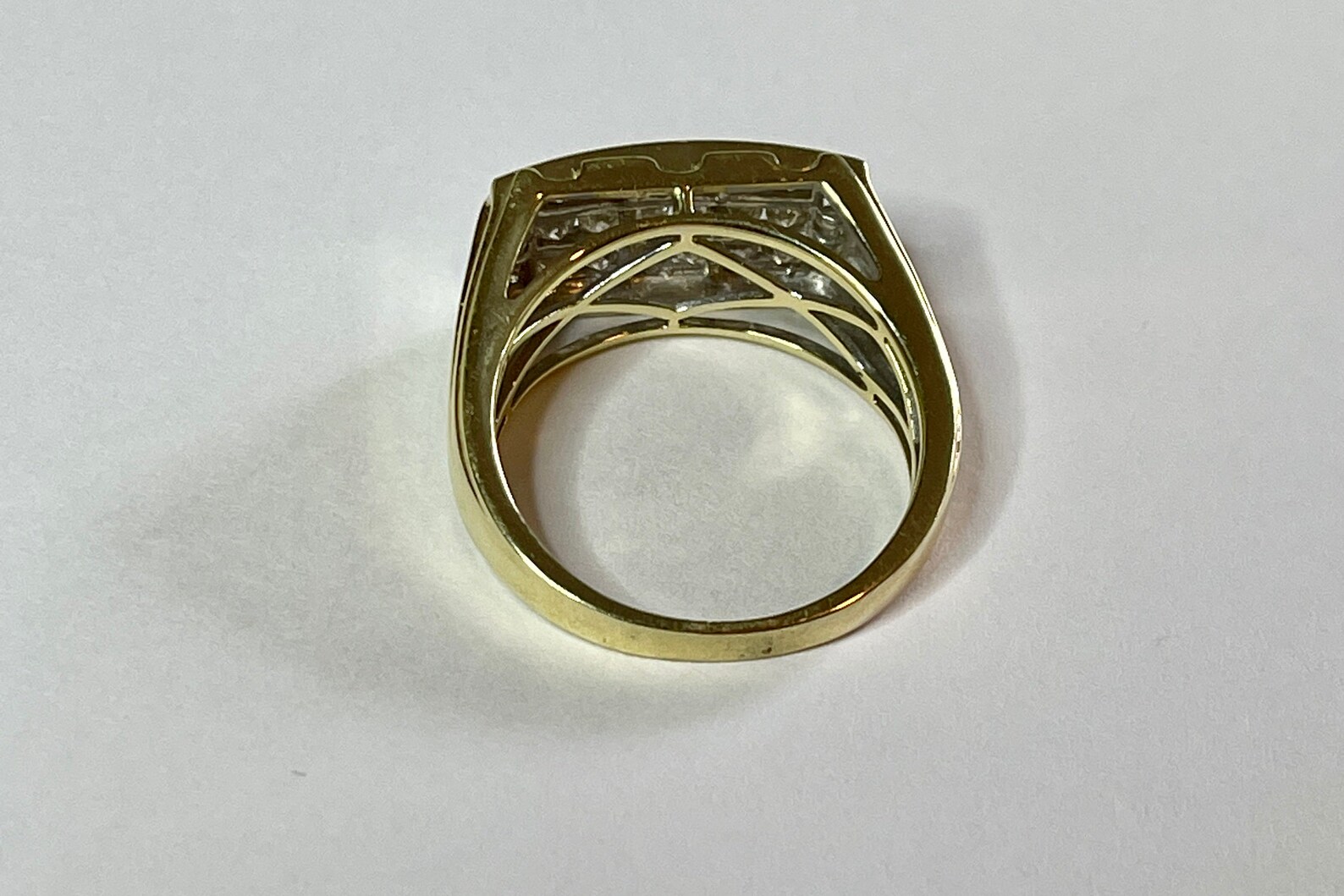 Three Tier Diamond Ring 10k Yellow Gold .85 CTW Genuine - Etsy