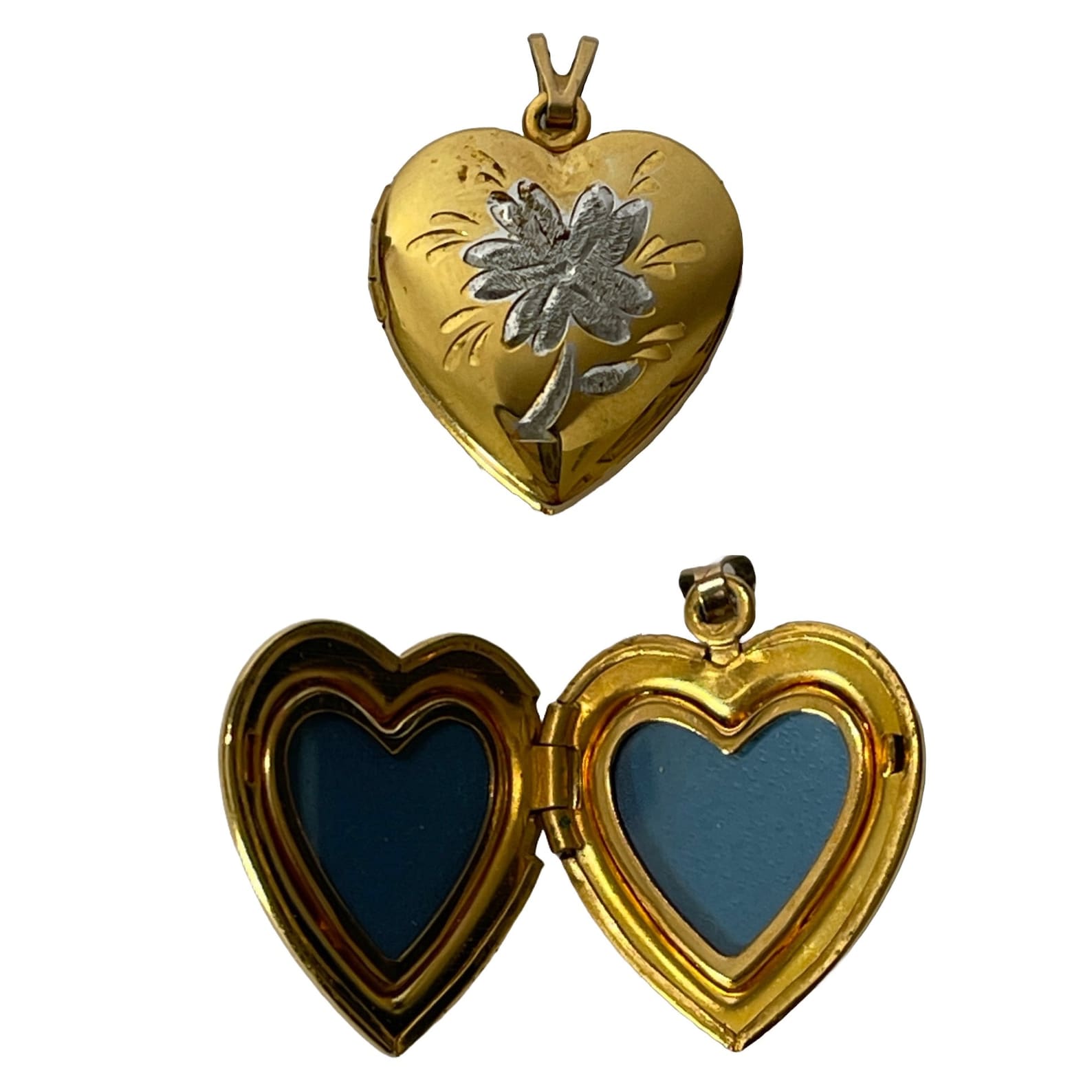 Vintage Heart Shaped Gold Filled Locket Pendants fine Vintage Era ...