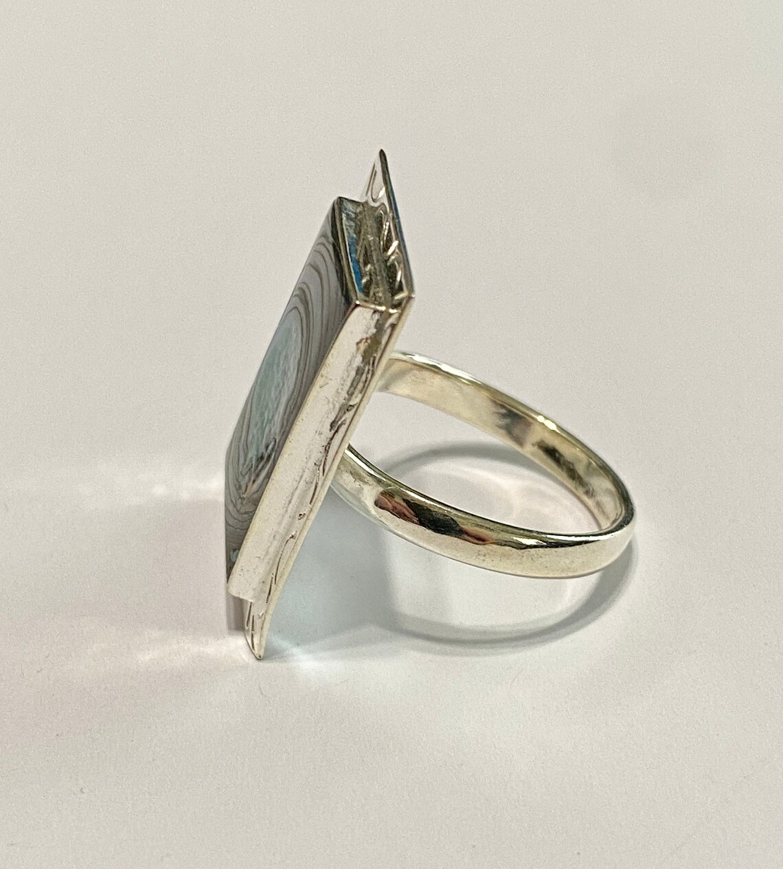 Large Abalone Shell Ring-vintage Mexico Sterling Silver - Etsy