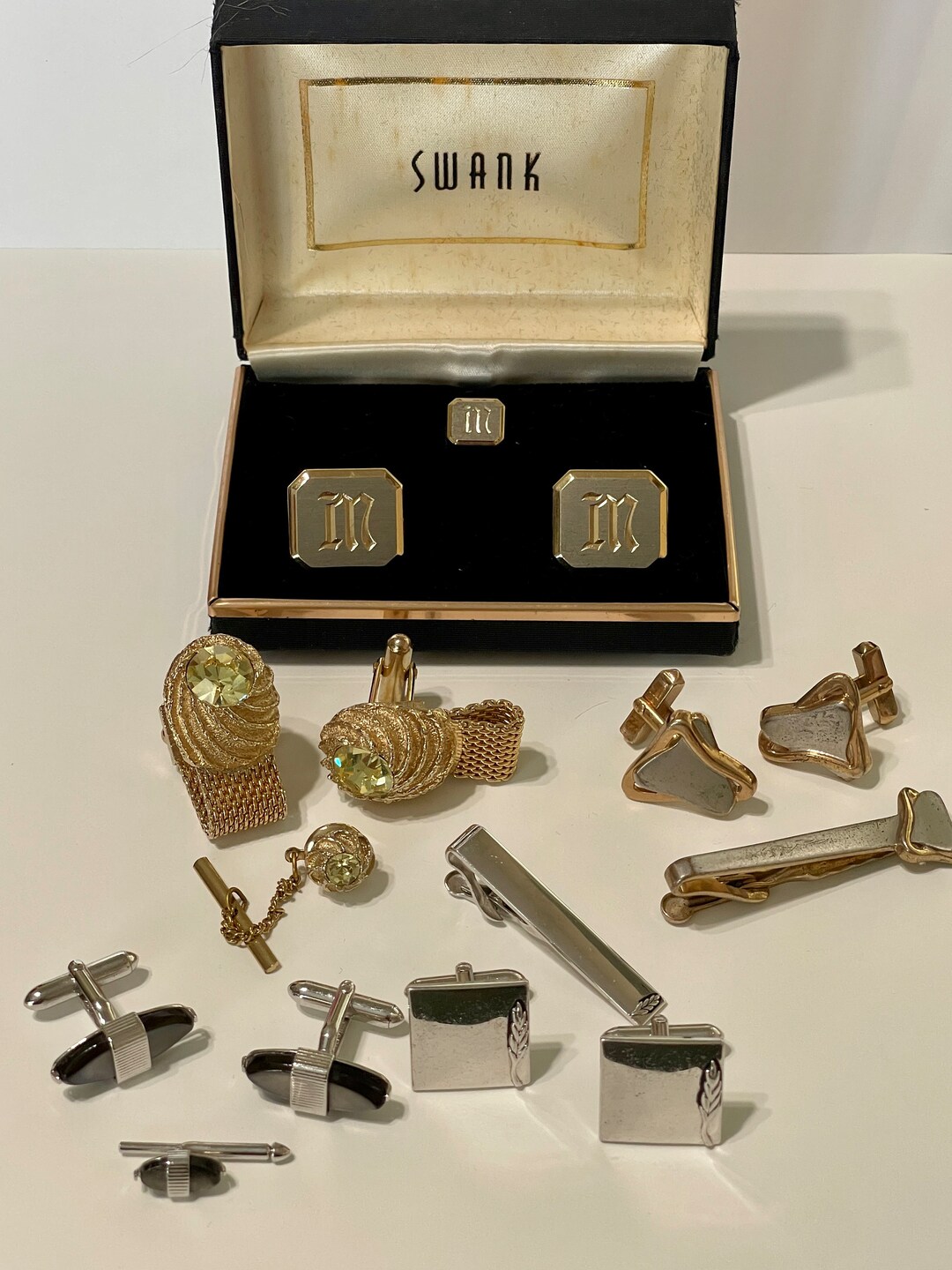 Swank Cufflink Sets- Vintage 40's & 50's Mens Fashion Accessories- Fine ...