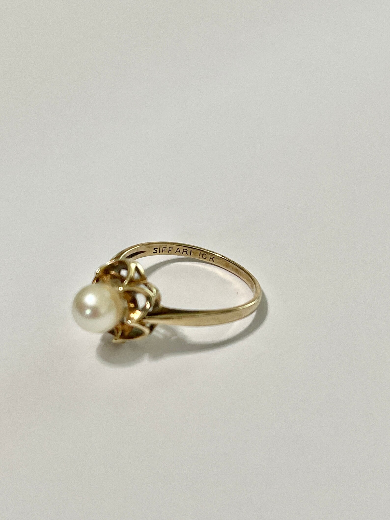 Vintage Cultured Pearl Ring 10k Yellow Gold Siffari Pearl - Etsy
