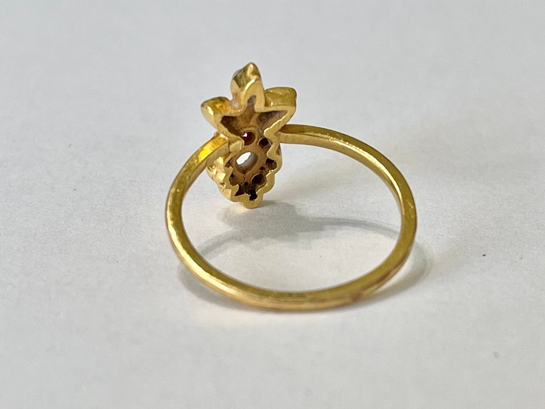 Genuine Ruby and Seed Pearl Strawberry Ring-18k Yellow Gold - Etsy