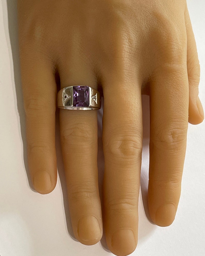 Created Color Change Sapphire Ring Mid Century 10k White - Etsy