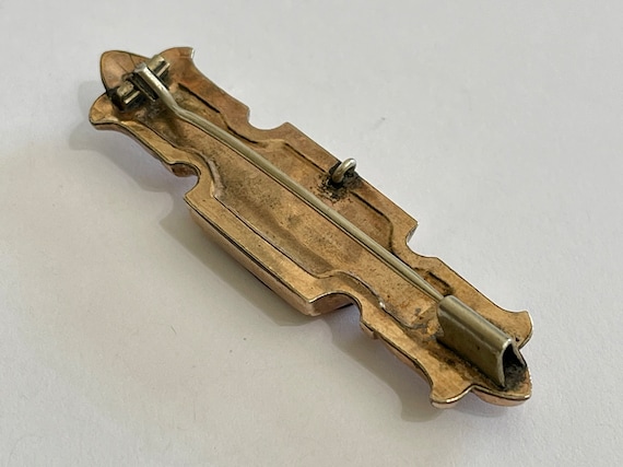Antique Bar Pin - Victorian Era Rolled Rose Gold Bar … - Gem
