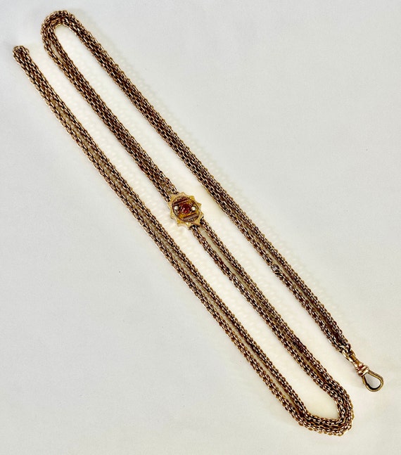 Antique Lorgnette Chain - HEAVY Victorian Era Gold Fi… - Gem