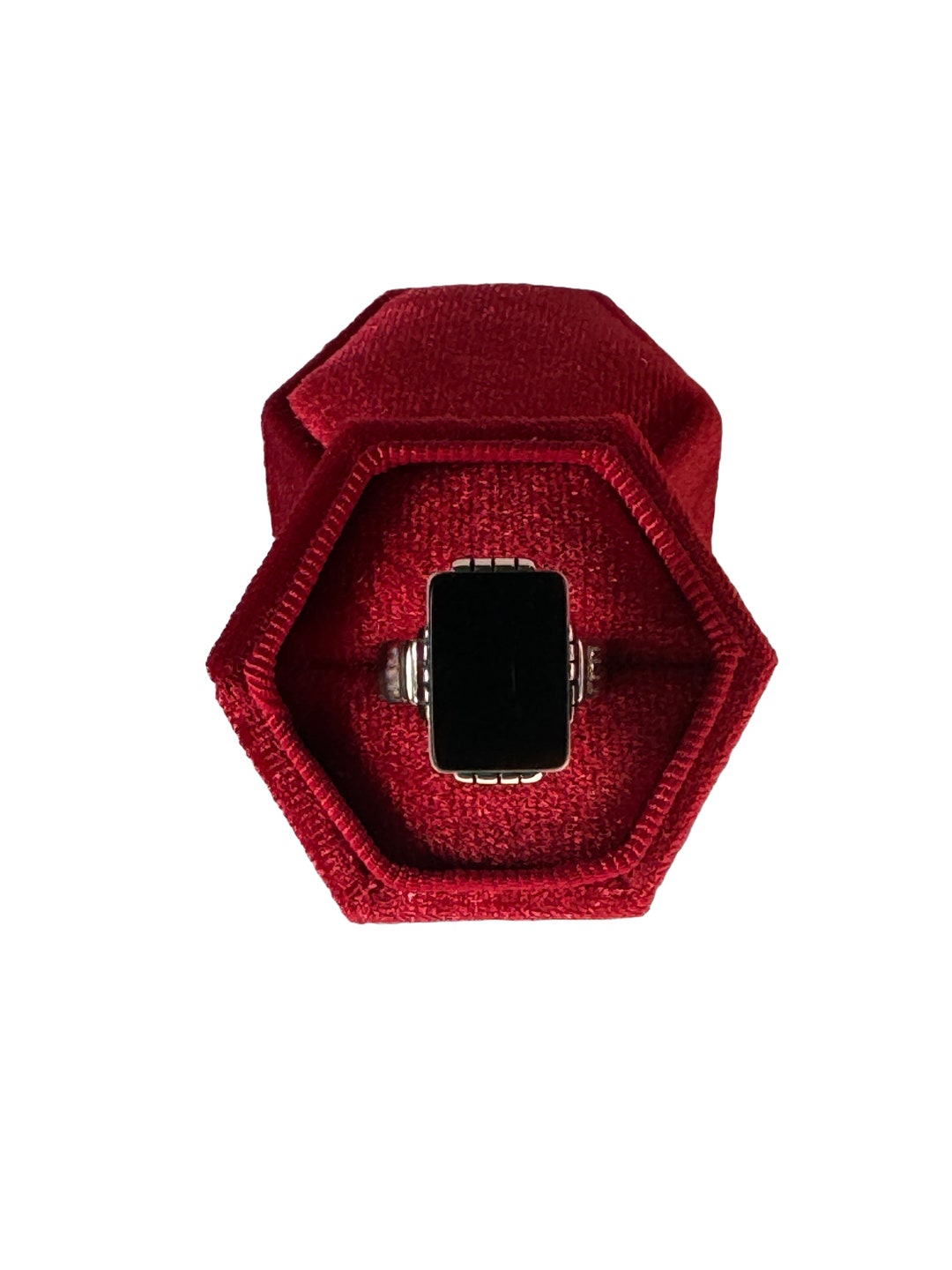Victorian Doublet Onyx Ring: 10k Rosey Gold, Antique Fine Jewelry, Size ...
