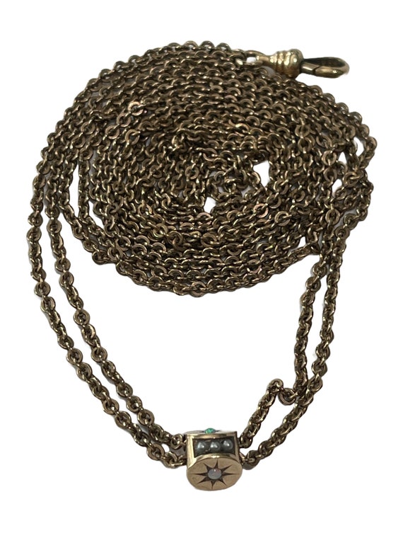 Antique Lorgnette Chain - Edwardian Gold Filled Genui… - Gem