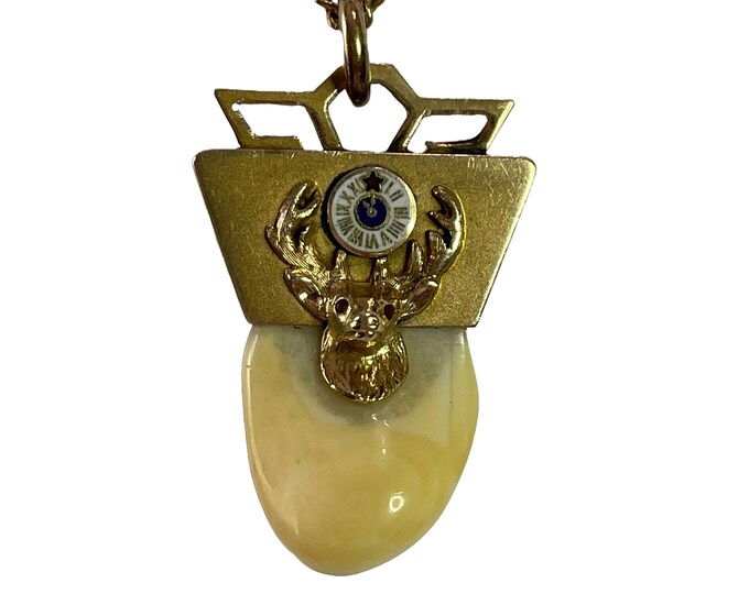 Antique Elks Lodge 10K Gold Elks Tooth Pendant Fob /vintage 10k Yellow ...