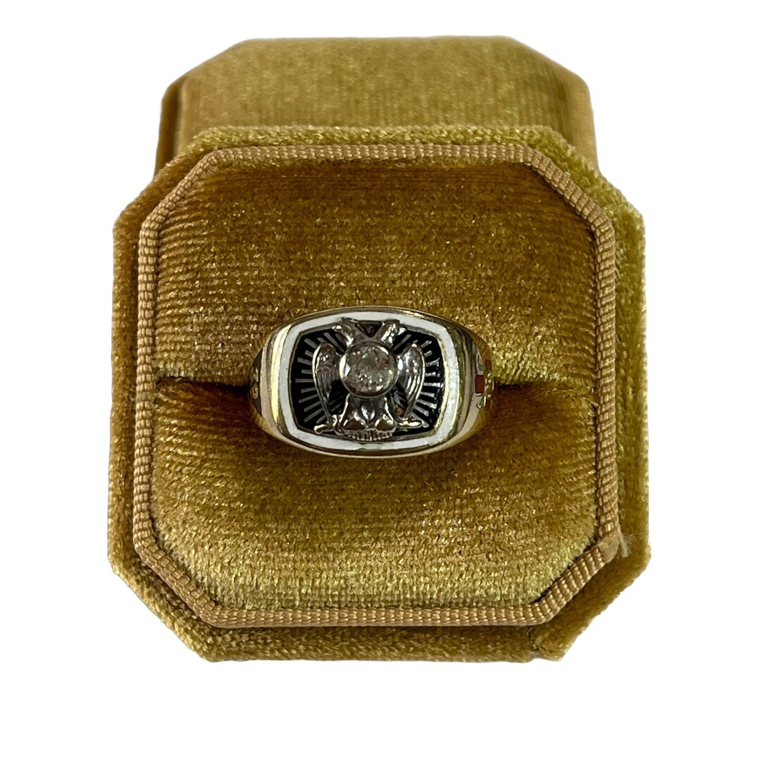 Fraternal 14k Yellow/ White Gold Double Eagle Masonic 32nd Degrees ...