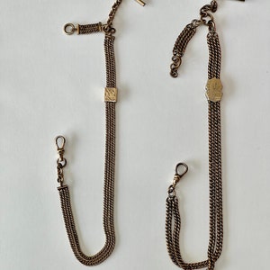 Antique Pocket Watch Slider Charm Double Chain S&co 10k Gold Filled ...