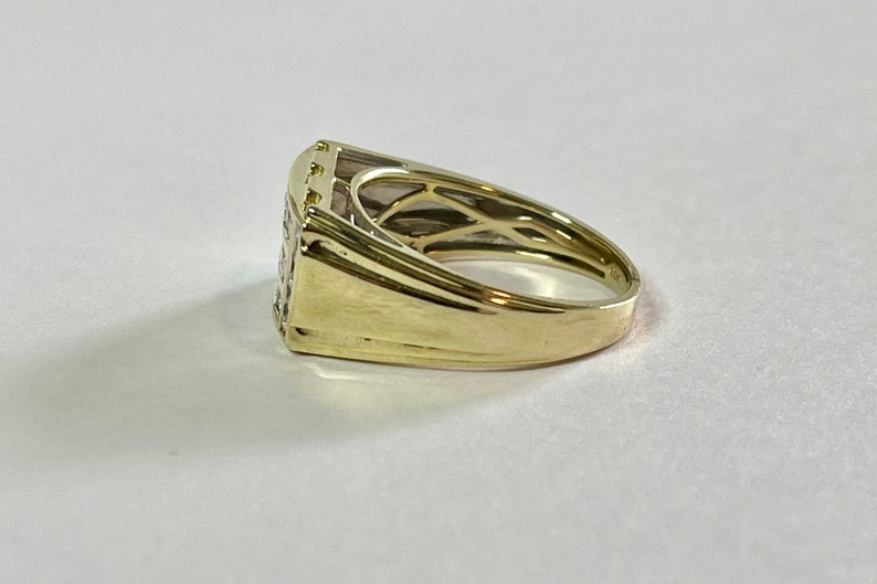 Three Tier Diamond Ring 10k Yellow Gold .85 CTW Genuine - Etsy