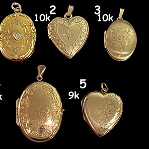 Vintage Diamond 10k & 9k Yellow Gold Locket Pendants fine Vintage Era ...