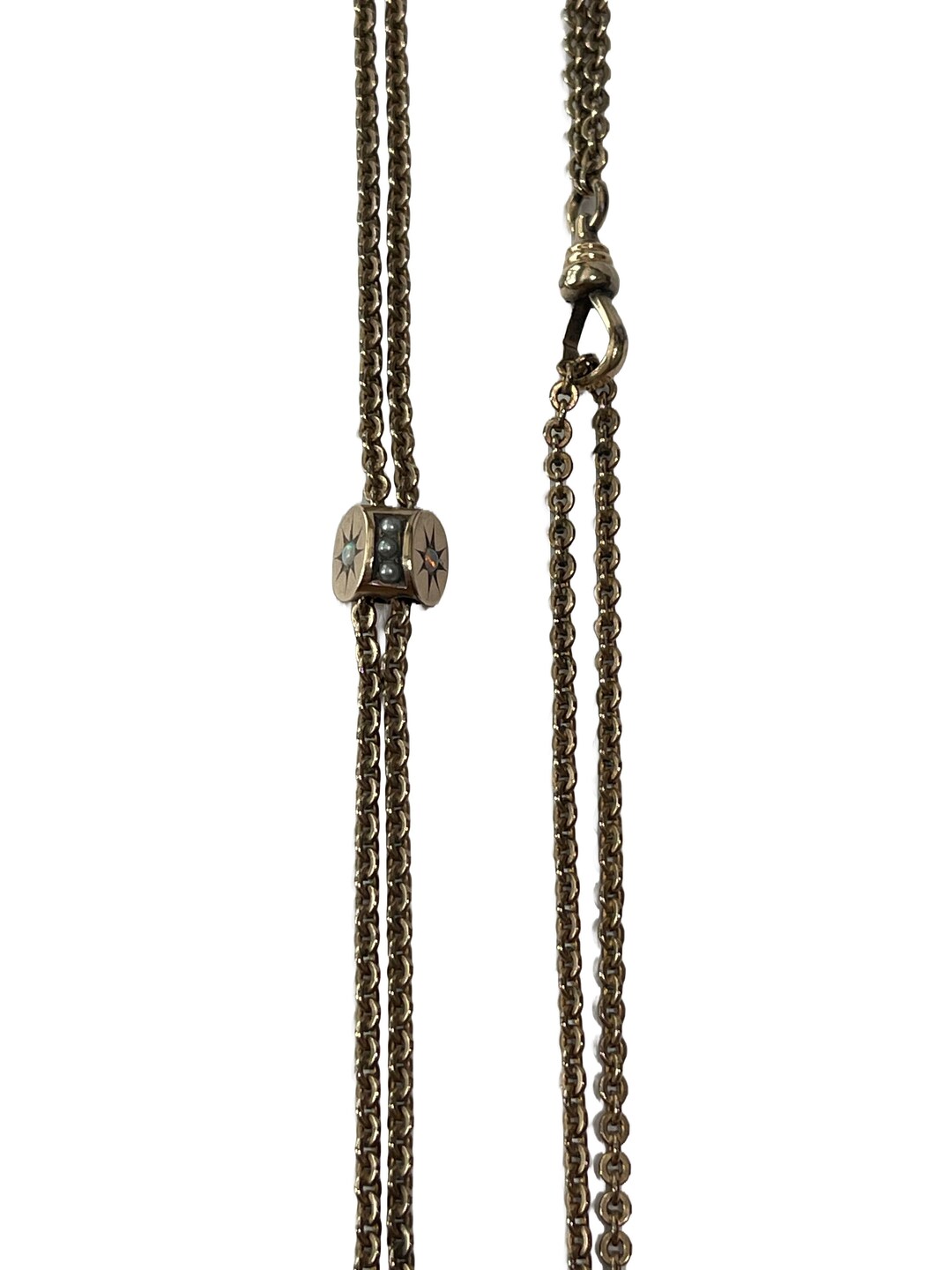 Edwardian Gold Filled Lorgnette Chain: Opal & Seed Pearl Necklace - Etsy