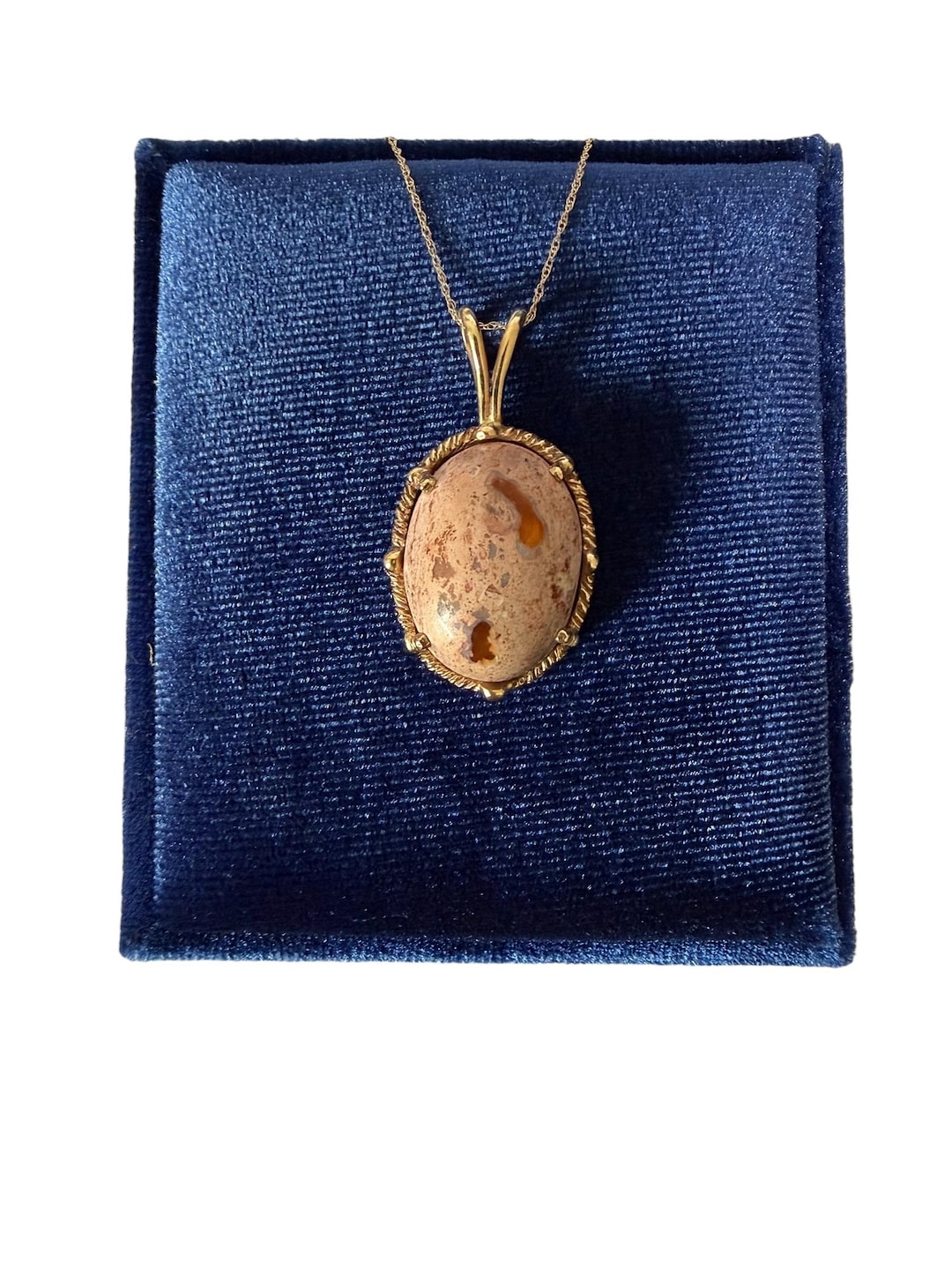 Vintage Mid Century Modern Mexican Fire Opal Pendant Necklace - 14k ...