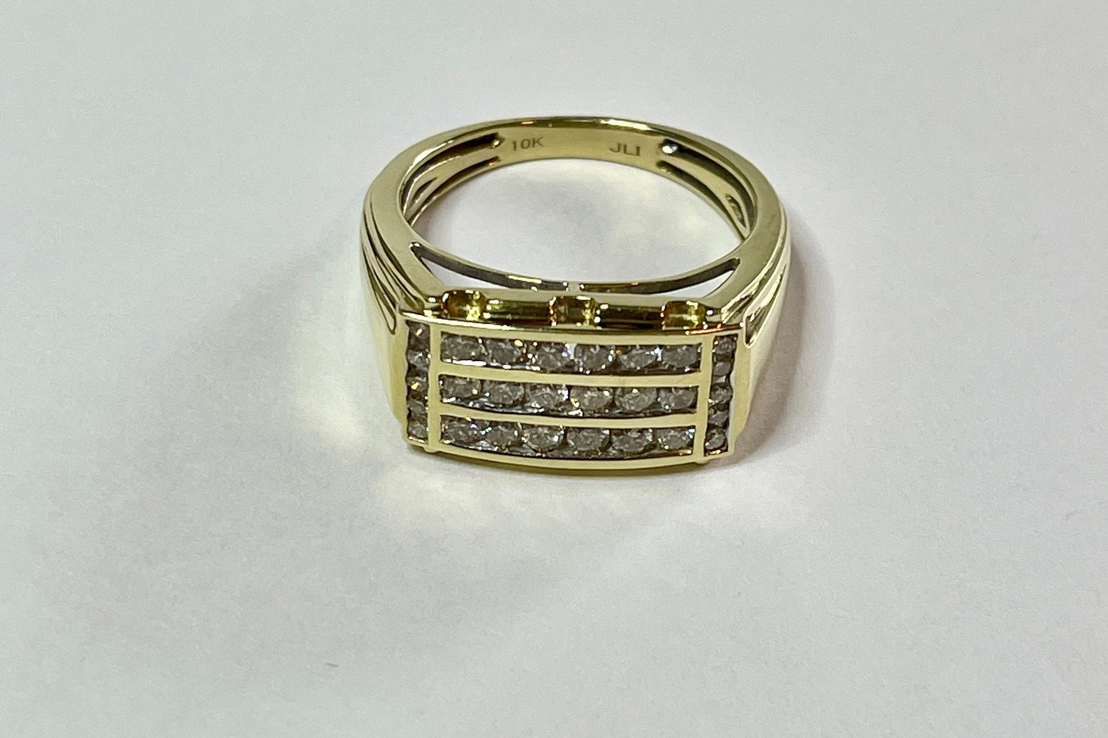 Three Tier Diamond Ring 10k Yellow Gold .85 CTW Genuine - Etsy